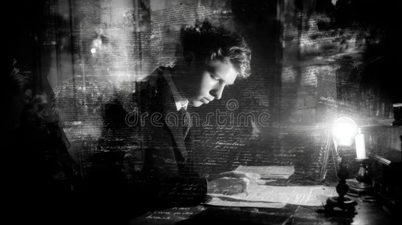 A Noir Detective Examines a Mysterious Dossier Under a Flickering ...