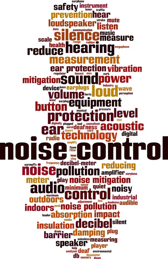 Noise control word cloud stock vector. Illustration of mitigation ...