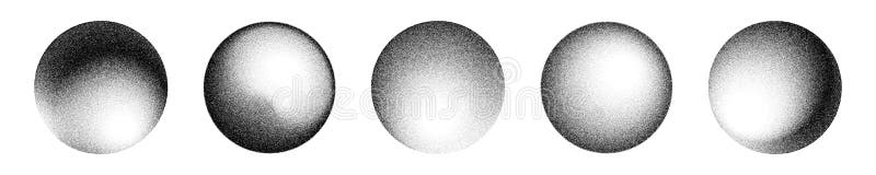 Noise Grain Circles, Pointillism Black Gradient Pattern of Vector ...