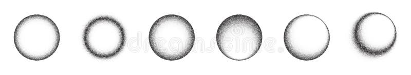 Noise Grain Circles, Pointillism Black Gradient Pattern of Vector ...