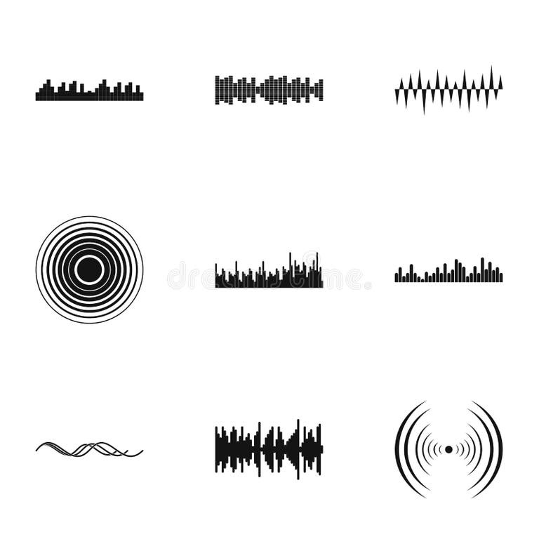 Noise Icons Set, Simple Style Stock Vector - Illustration of design ...