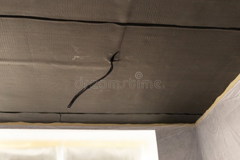 Noise Insulation with Rubber in the Apartment Stock Image - Image of ...