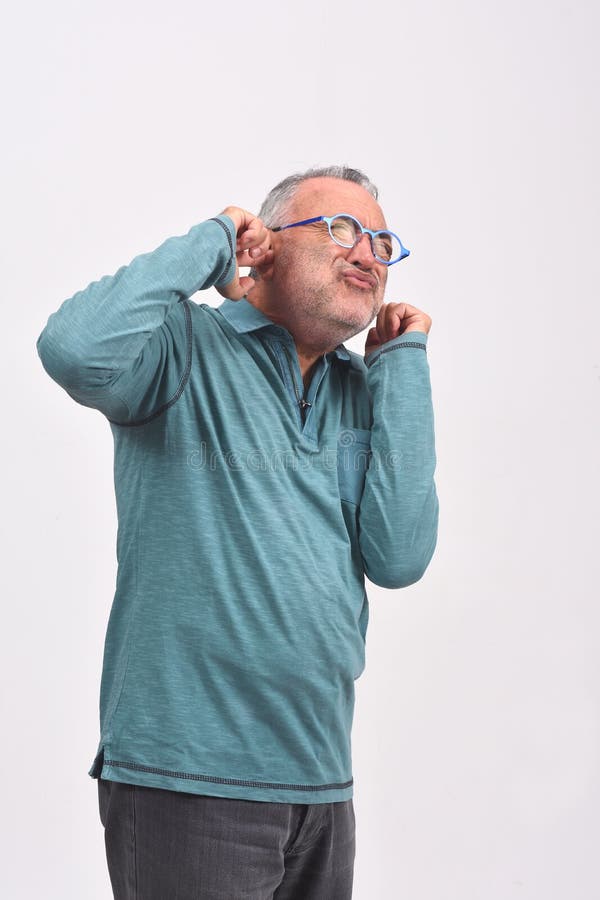 Noise Man on White Background Stock Image - Image of portrait, noisy ...