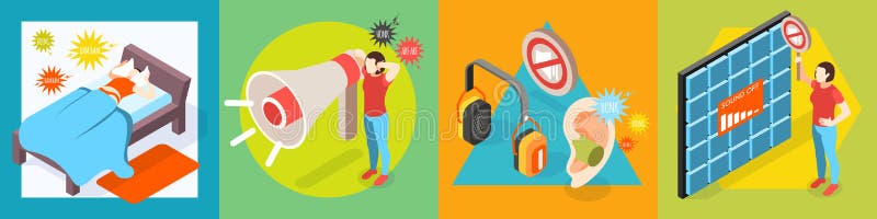 Noise Pollution Design Concept Stock Vector - Illustration of icons ...