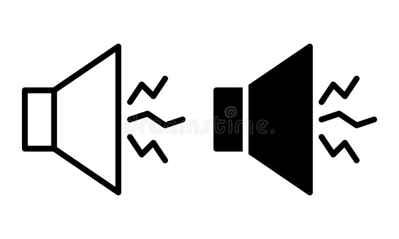 Noise Pollution Icon with Outline and Glyph Style. Stock Vector ...