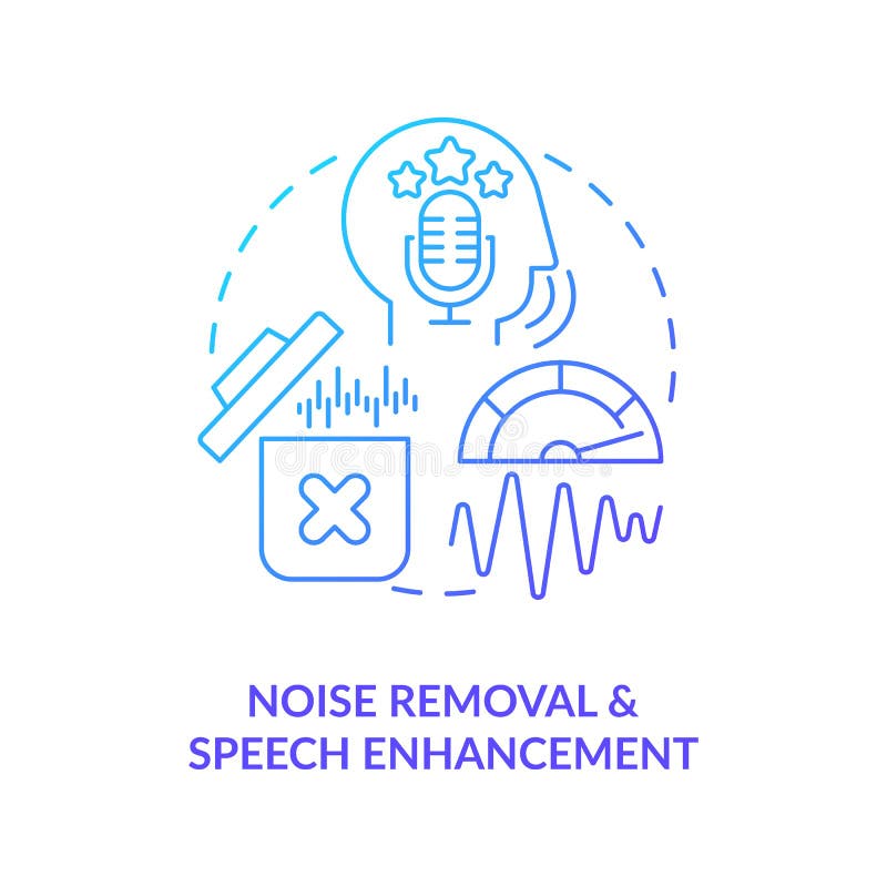 Noise Removal Blue Concept Icon Stock Vector - Illustration of removal ...