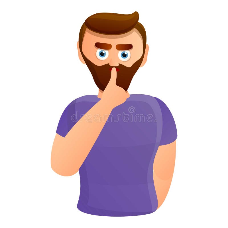 Noiseless Expression Icon, Cartoon Style Stock Vector - Illustration of ...