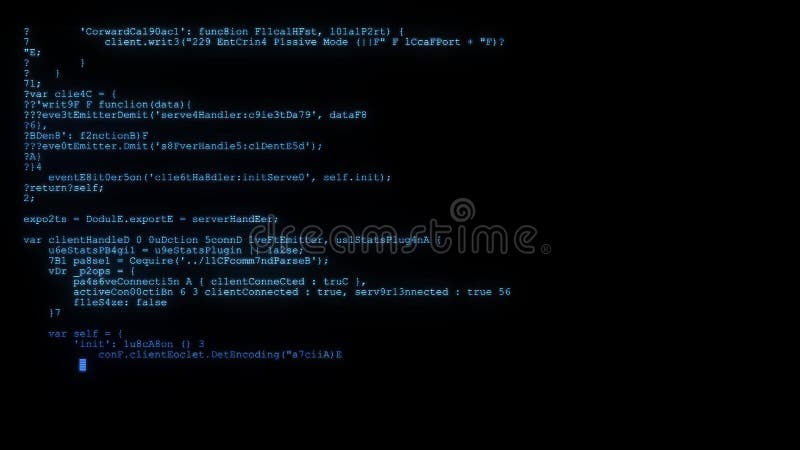 Noisy Distorted Glitched Fast Long Scrolling Programming Security Hacking Code Data Flow Stream ...