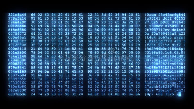 Noisy Distorted Glitched Fast Long Scrolling Programming Security Hacking Code Data Flow Stream ...