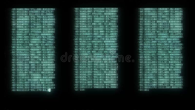 Noisy Distorted Glitched Fast Long Scrolling Programming Security Hacking Code Data Flow Stream ...