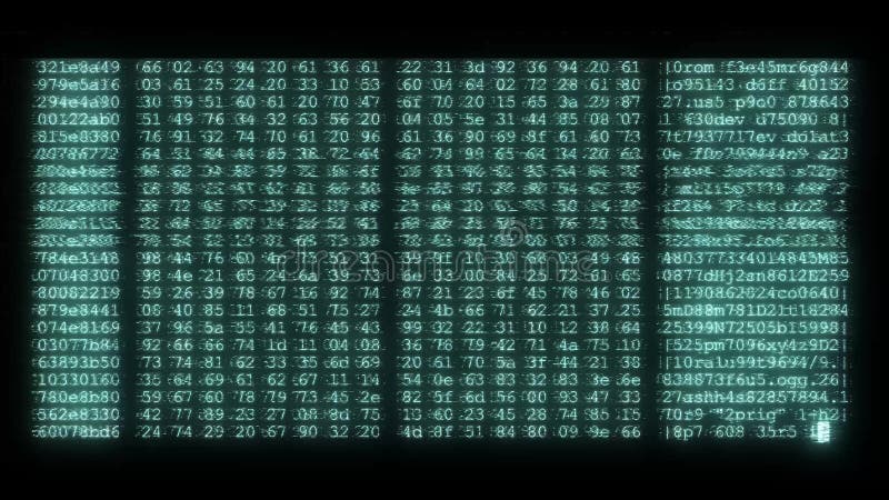 Noisy Distorted Glitched Fast Long Scrolling Programming Security Hacking Code Data Flow Stream ...