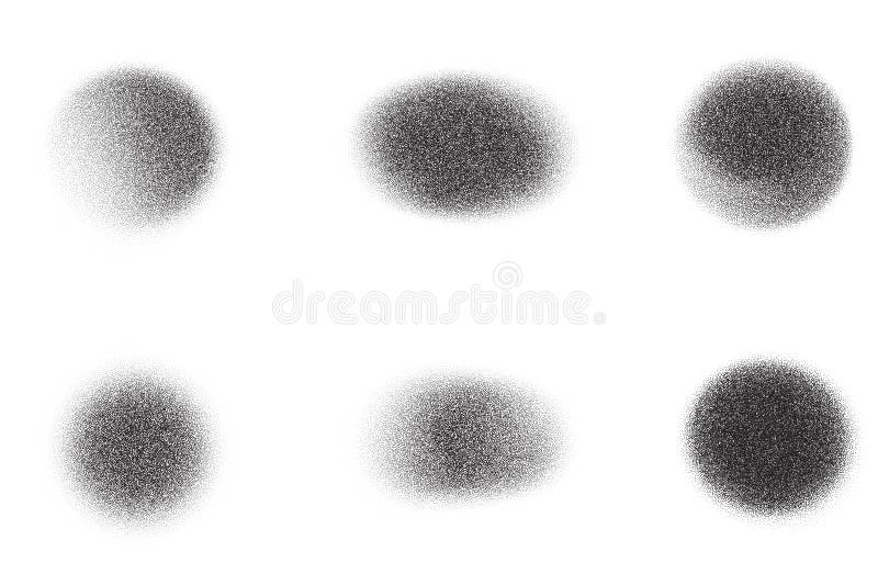 Noisy Gradient Shapes. Grainy Dotted Spray Paint Dust. Vector Stipple ...