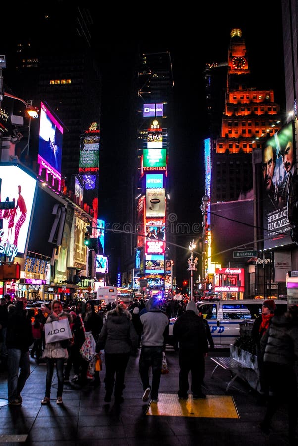 A Noite Em Características Do Times Square Com A Cidade Do ...
