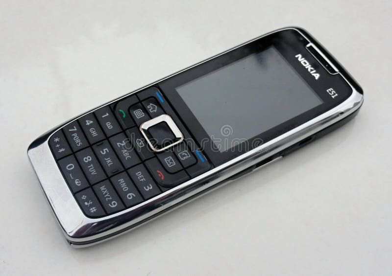 Nokia E51 Mobile Phone Showing Keypad and Screen Editorial Stock Image ...