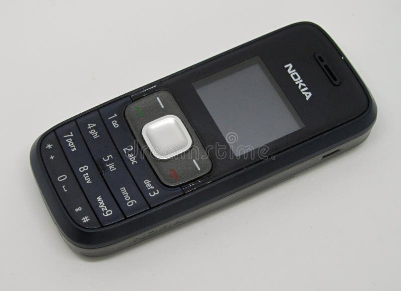 Nokia Mobile Phone Showing Keypad and Screen on White Background ...