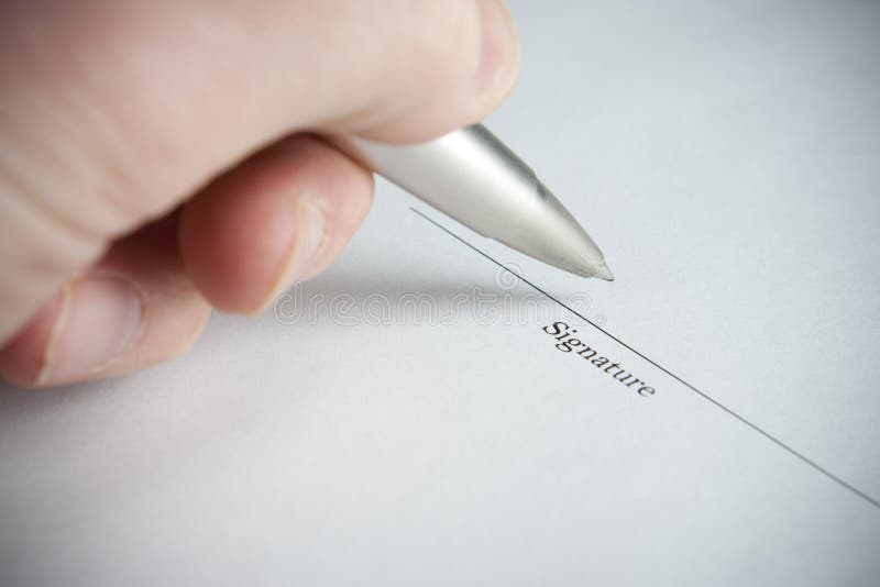 Nom De Signature De Main Gauche Avec Le Stylo-plume Image stock - Image ...