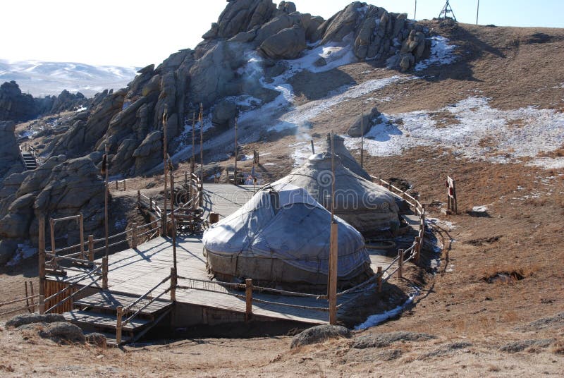 Nomadic Mongolian ger stock image. Image of life, yurt - 11563945
