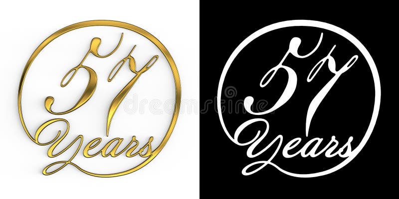 Nombre D'or Cinquante-sept Ans Illustration Stock - Illustration of ...
