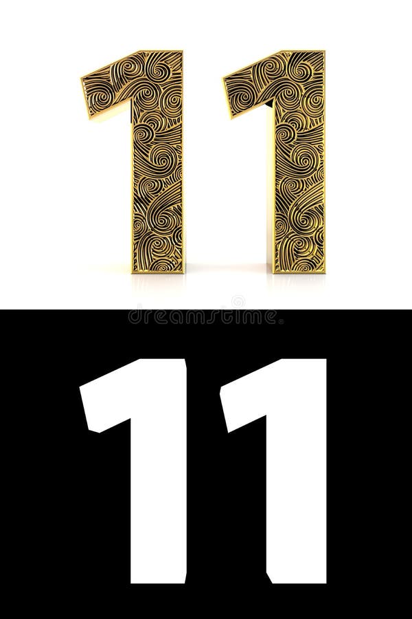 Nombre D'or Onze Ans De Style Zentangle Illustration Stock ...