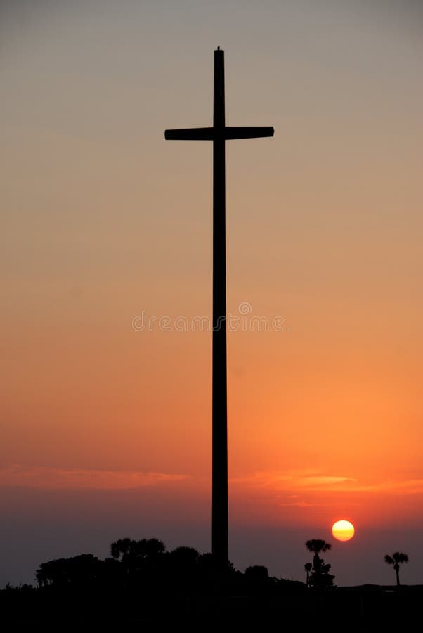 Nombre De Dios Cross at Sunset Stock Photo - Image of florida ...