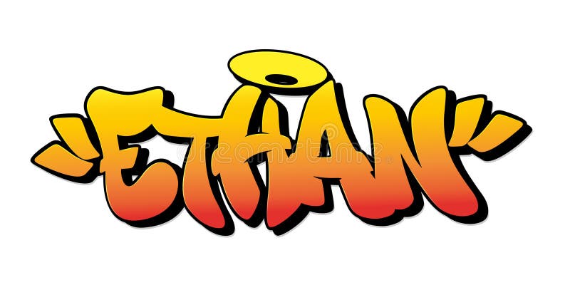 Nombre De Ethan Al Estilo Del Graffiti. Ilustración Vectorial. Ilustración del Vector ...
