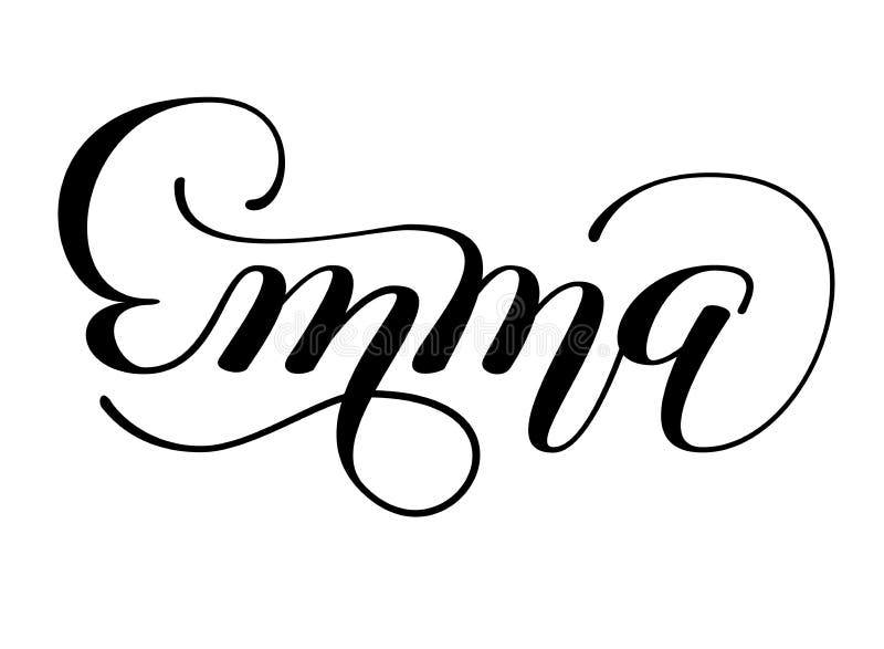 Nombre Femenino - Emma Diseño De Letras Tipografía Manuscrita VE ...