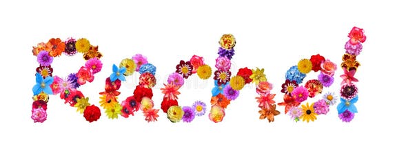 Nome Rachel das flores ilustração stock. Ilustração de floral - 85442749