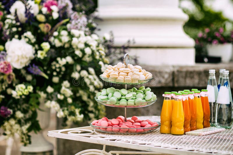 Refreshment Table for an Outdoor Reception Stock Photo - Image of ...