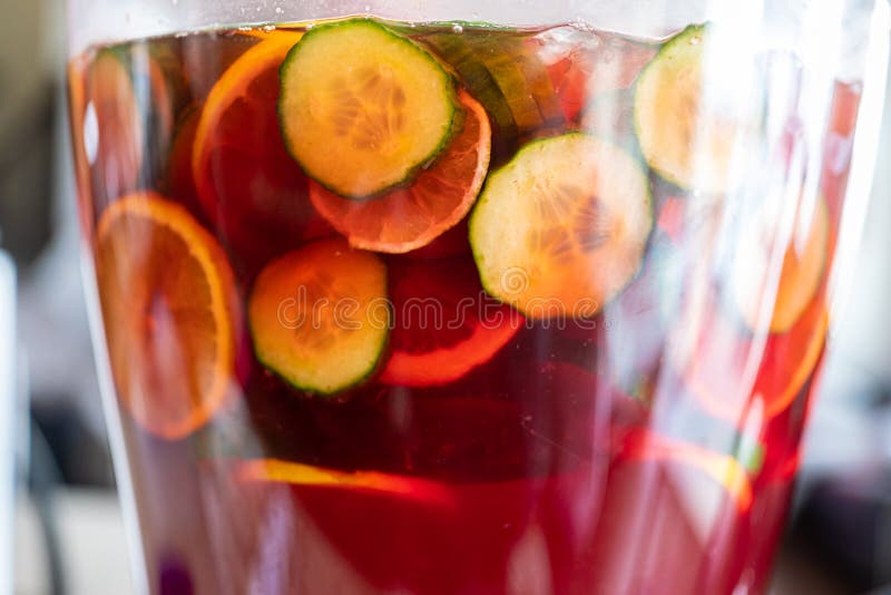 Non Alcoholic Fruit Punch in Dispenser Ready To Drink Stock Photo ...