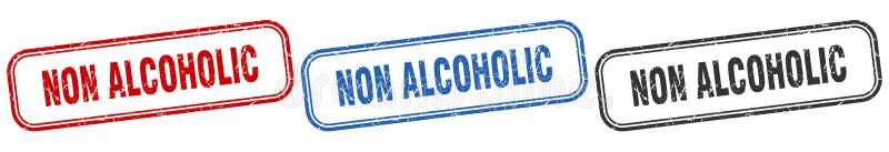 Non Alcoholic Square Isolated Sign Set. Non Alcoholic Stamp Stock ...