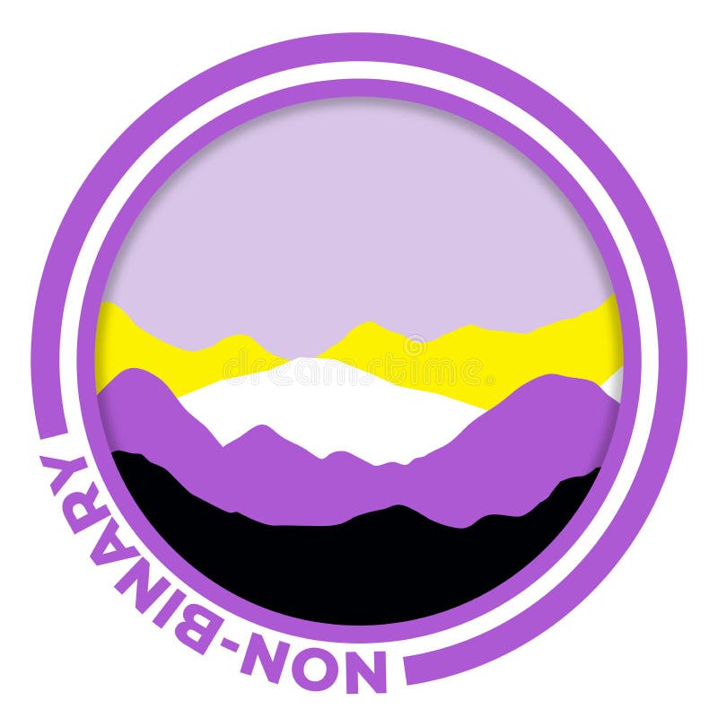 Non-Binary Flag with Mountain Pattern. Hills with Pride Colors Stock ...