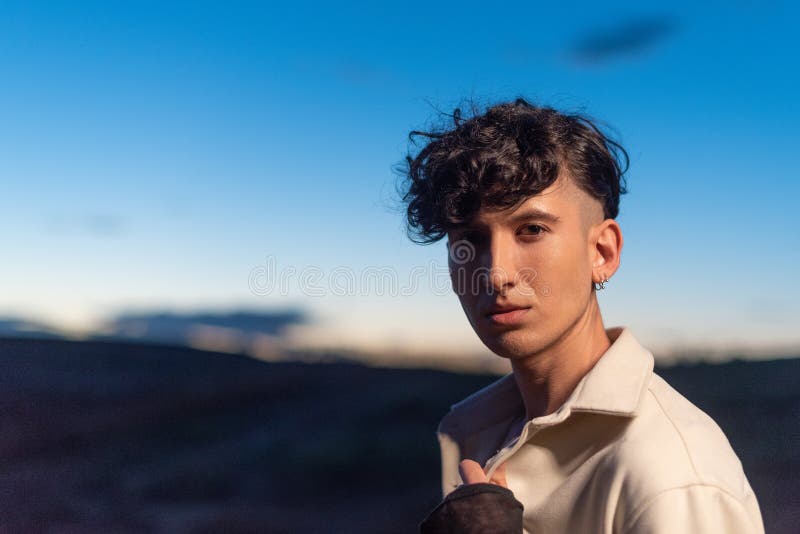 Non Binary Person Facing the Camera with Relaxed Expression Stock Photo ...