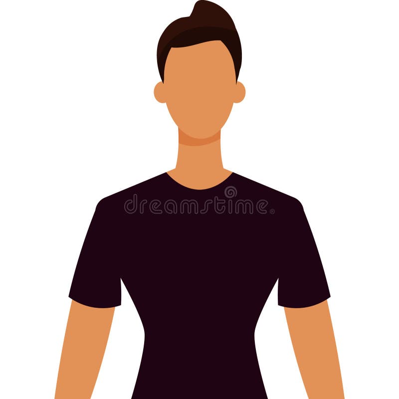 Non Binary Person Waist Portrait in Flat Style Stock Illustration - Illustration of faceless ...