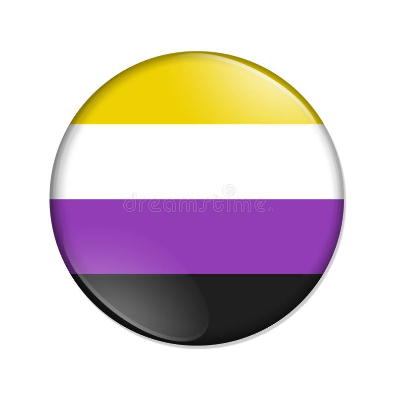 Non-binary Striped Flag Badge Button Stock Illustration - Illustration ...