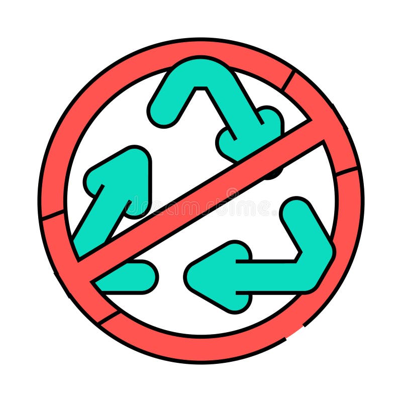 Non Biodegradable Waste Sorting Icon Color Illustration Stock Vector ...