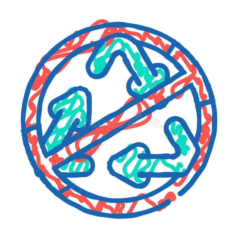 Non Biodegradable Waste Sorting Icon Doodle Illustration Stock ...
