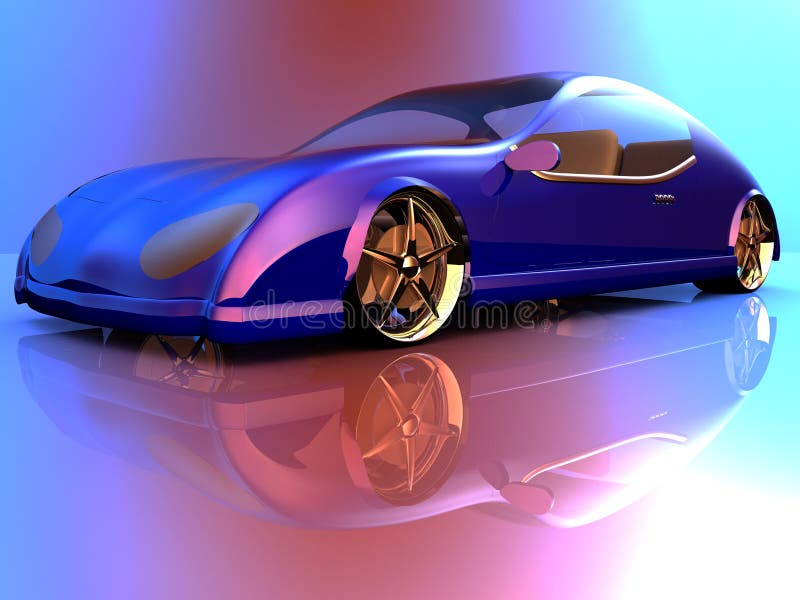 Non-branded Generic Concept Car and Bike Stock Illustration ...