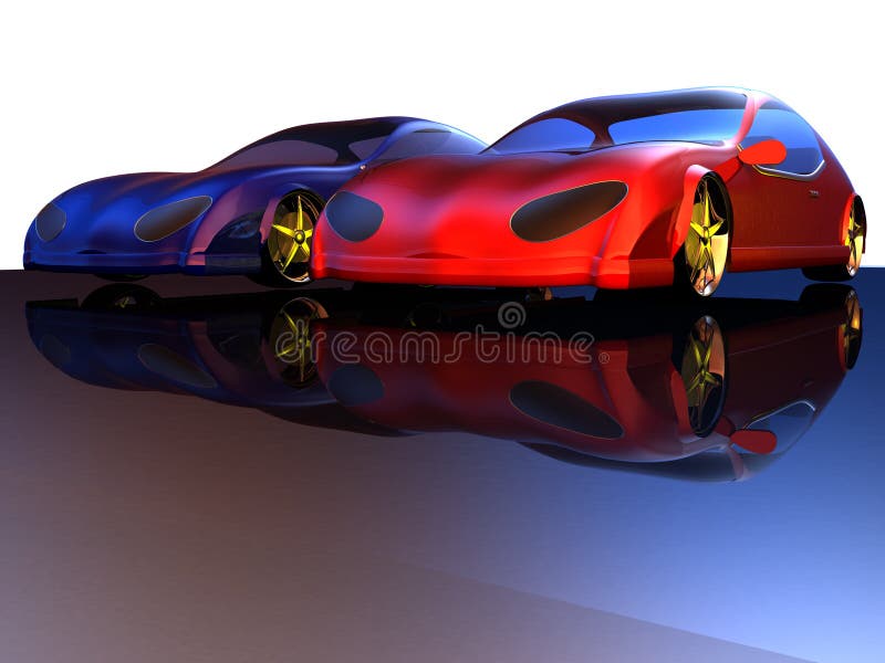 Non-branded Generic Concept Car and Bike Stock Illustration ...