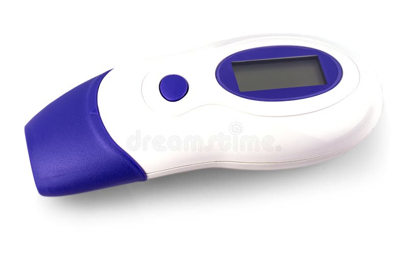 Remote Electronic Thermometer in Hand with White Screen Stock Photo ...