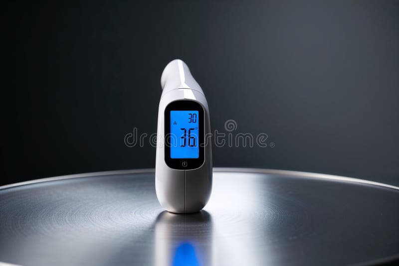 Non-contact Thermometer Displaying Temperature Reading in a Clinical ...