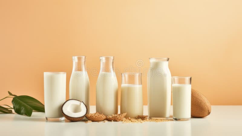 Non dairy plant based milk stock illustration. Illustration of ...