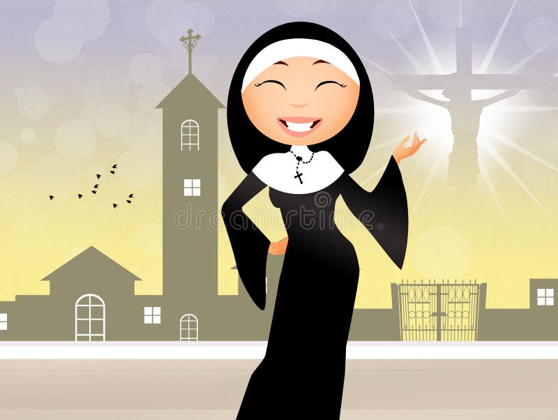 Non in de kerk stock illustratie. Illustration of kruis - 43665841