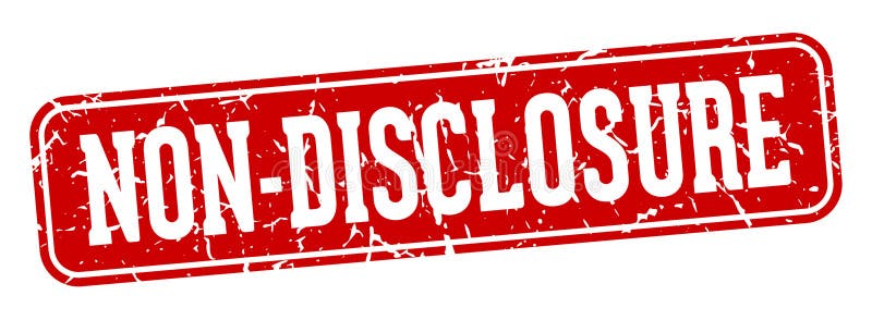Non-disclosure Rectangular Sign. Non-disclosure Stamp Stock ...