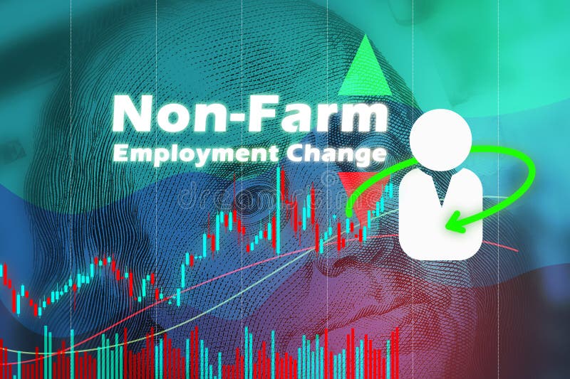 Non-Farm Employment Change on Bill Dollar Background Stock Image ...