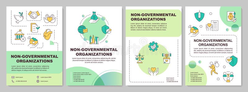 Non Governmental Organizations Green Circle Brochure Template Stock ...