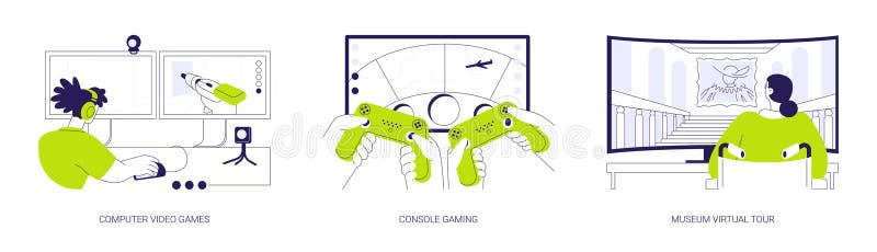 Non-immersive Virtual Reality Abstract Concept Vector Illustrations ...