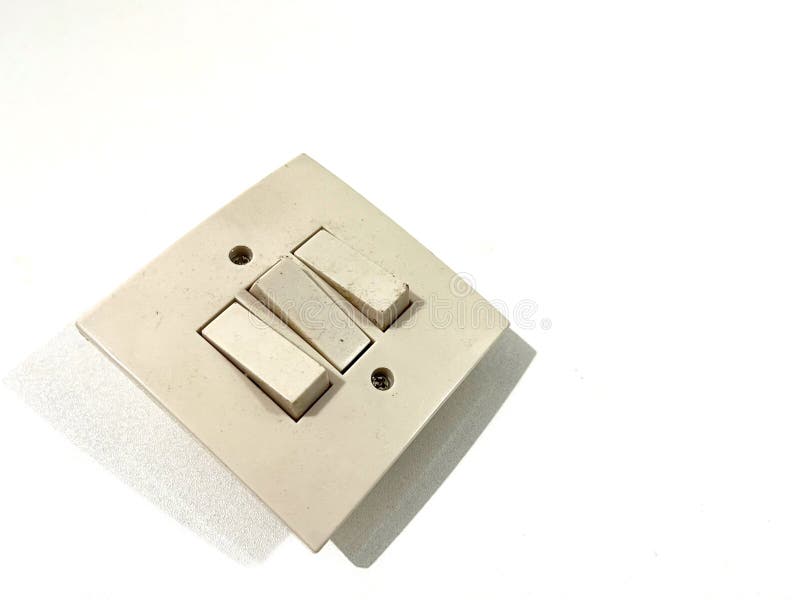Light Switch with Button on White Background Stock Image - Image of ...