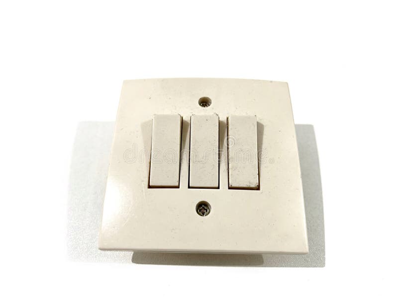 Light Switch with Button on White Background Stock Photo - Image of ...