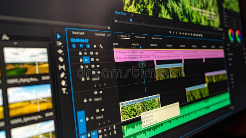 Non-linear Video Editing Timeline Stock Image - Image of screen ...