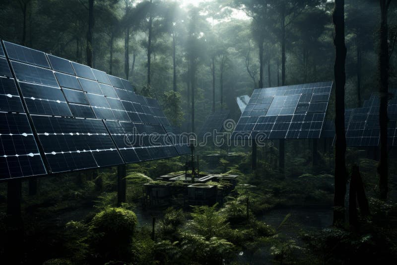 Non-polluting Solar Panels. Generate Ai Stock Illustration ...